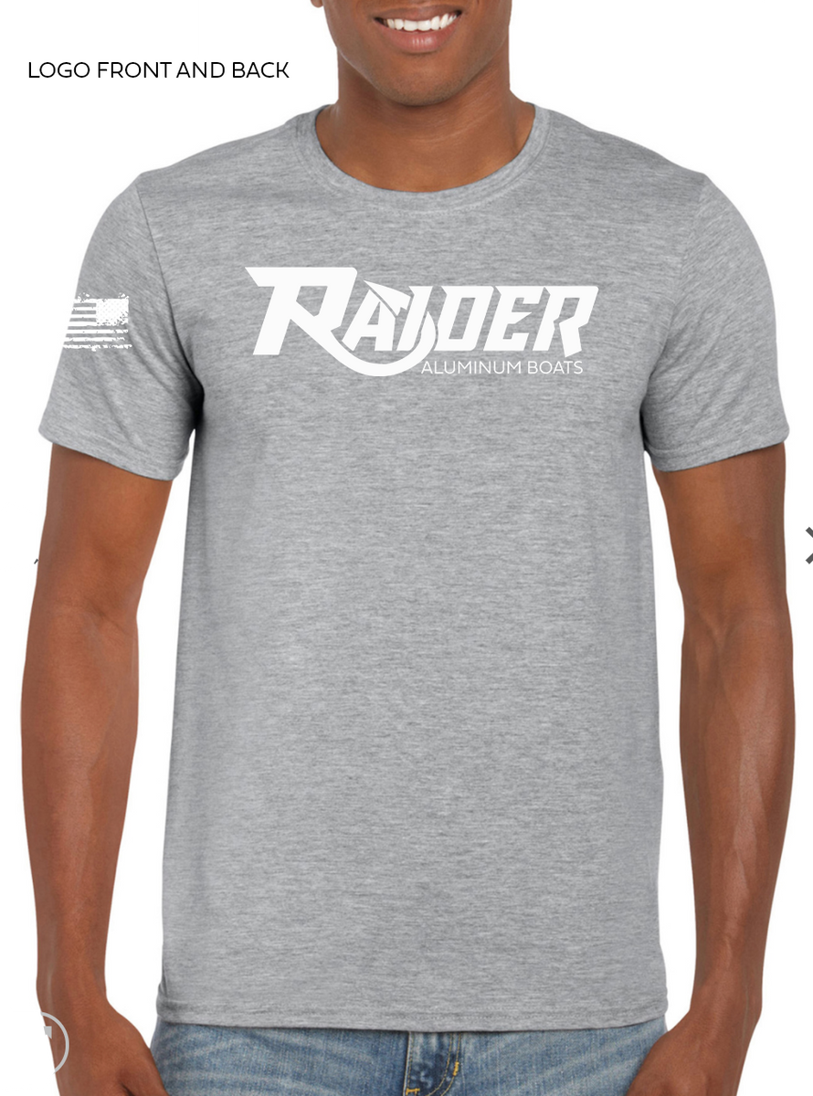 Gray Raider T - Logo Front Back – Raider Boats Clothing Store
